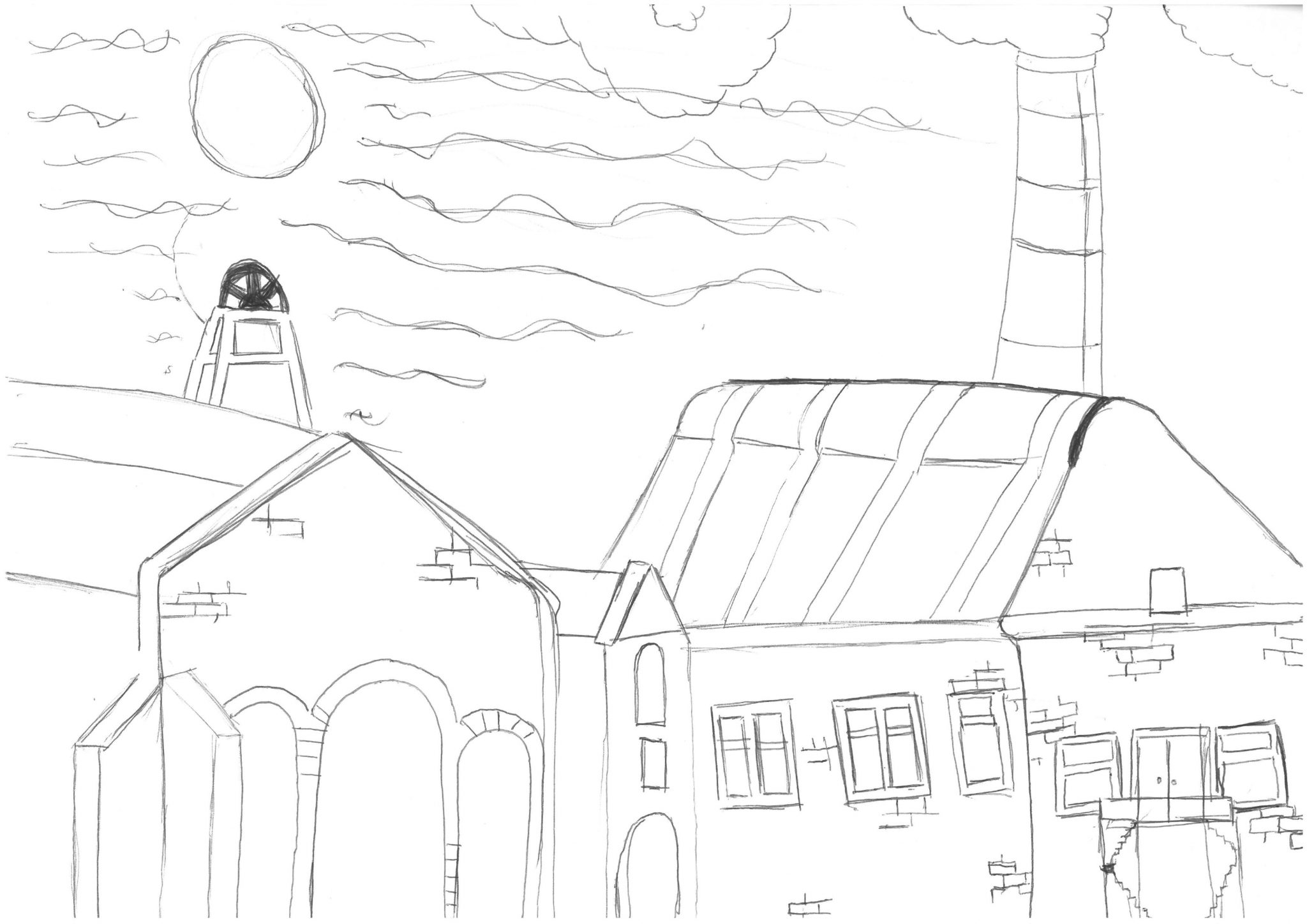 A drawing of Lady Victoria Colliery, home of the National Mining Museum ...